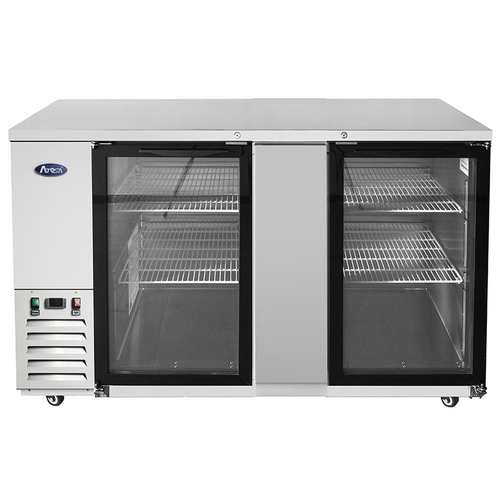 Atosa MBB69GGR - 68"W Back Bar Cooler - (2) Glass Doors - Stainless — ZESCO